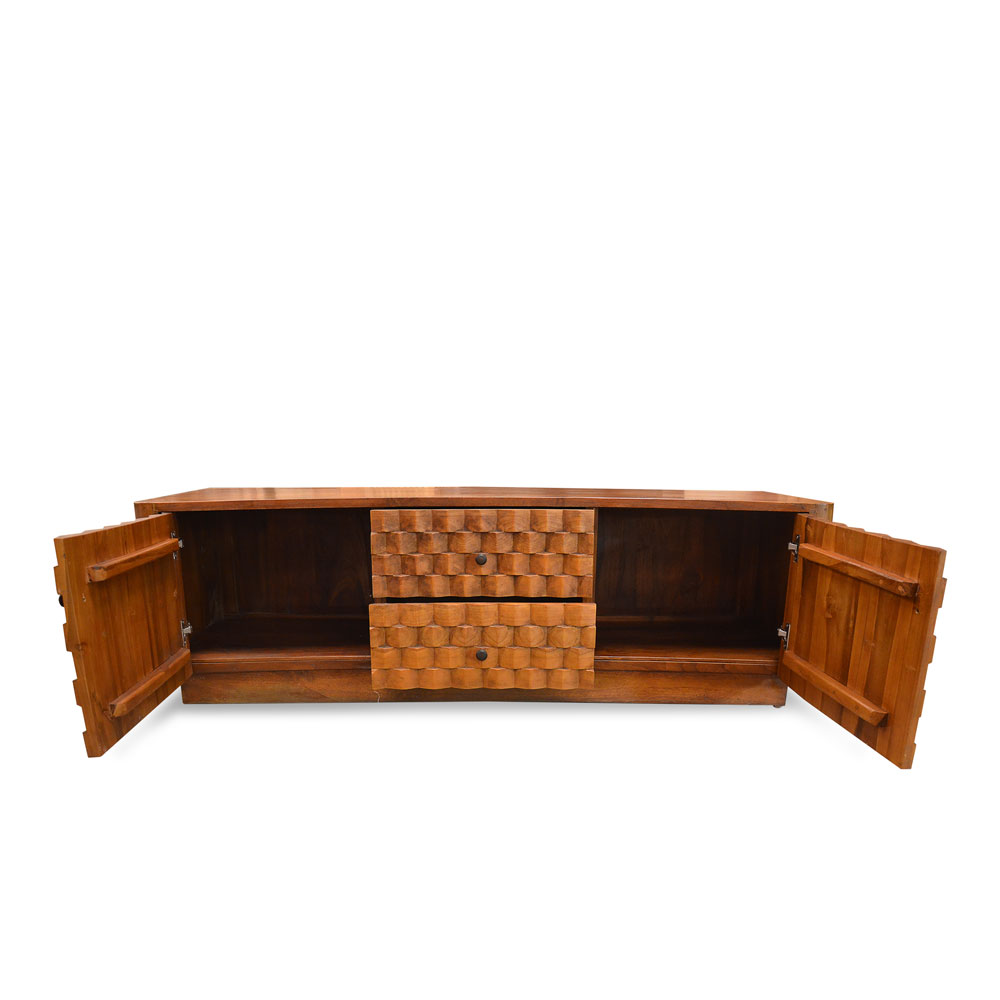 Teak wood Concave curved buffet